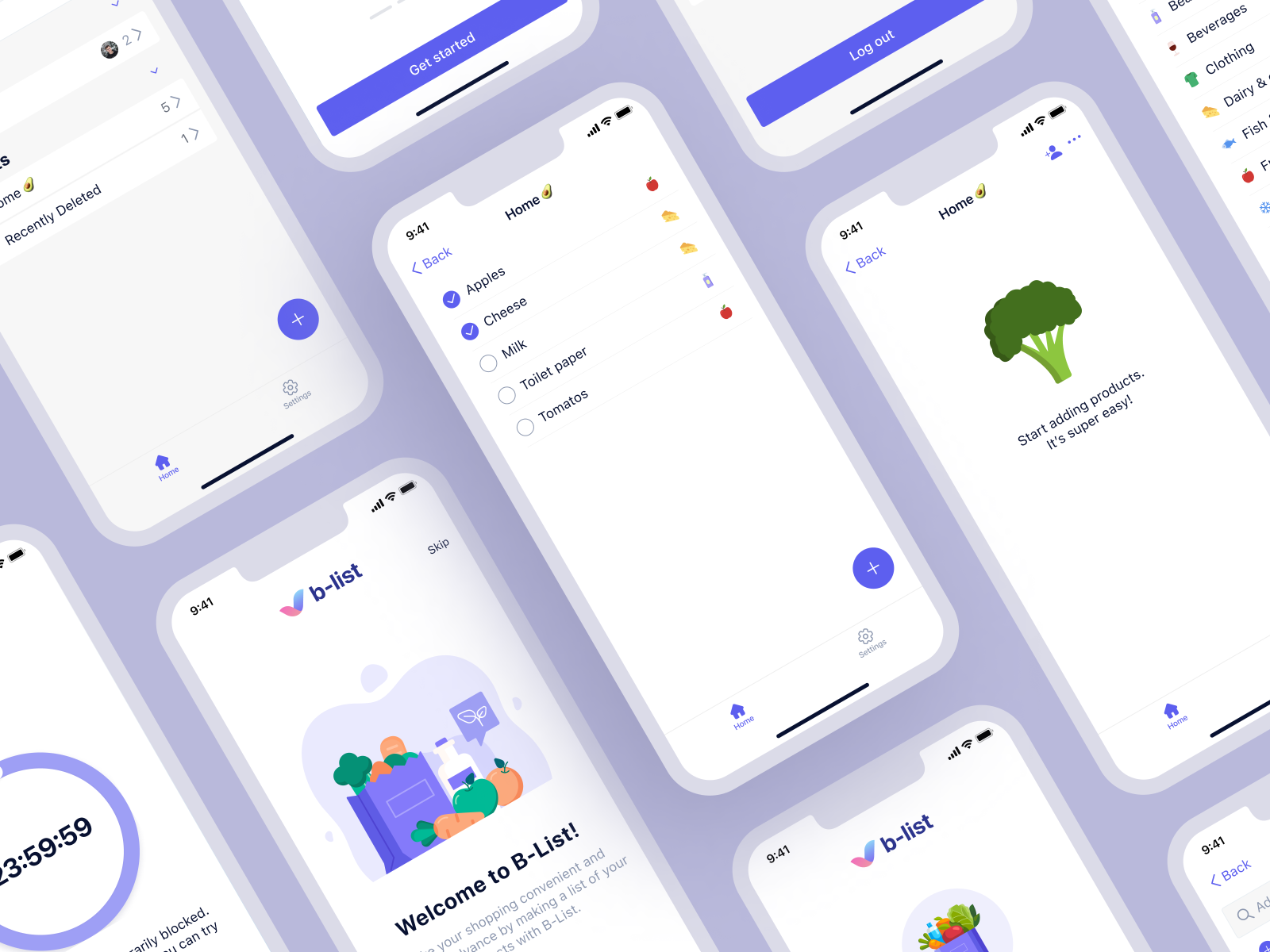 B-LIST — Shopping List App | UX/UI by Yulia on Dribbble