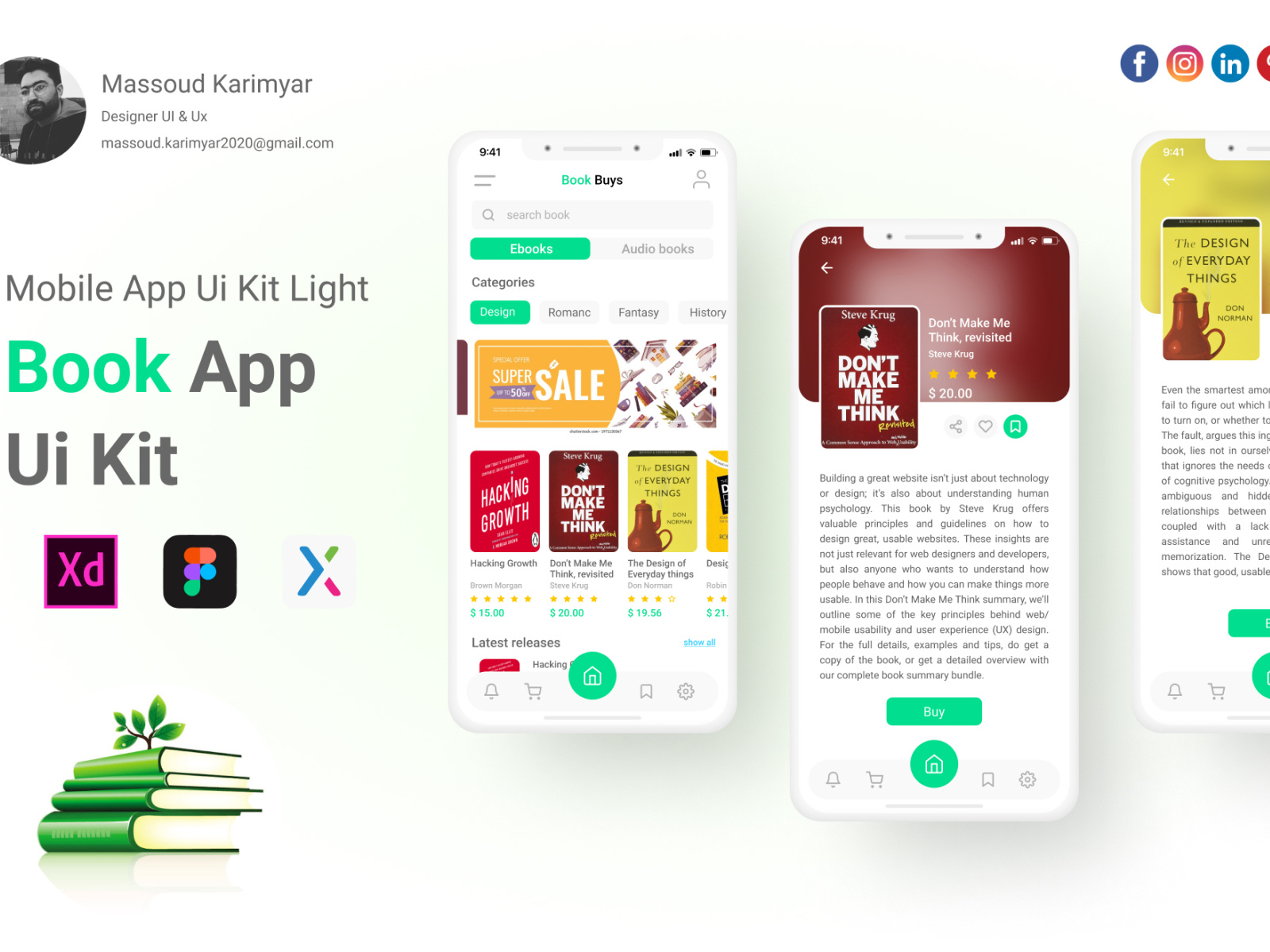 Mobil App Ui Book App by Massoud Karimyar on Dribbble