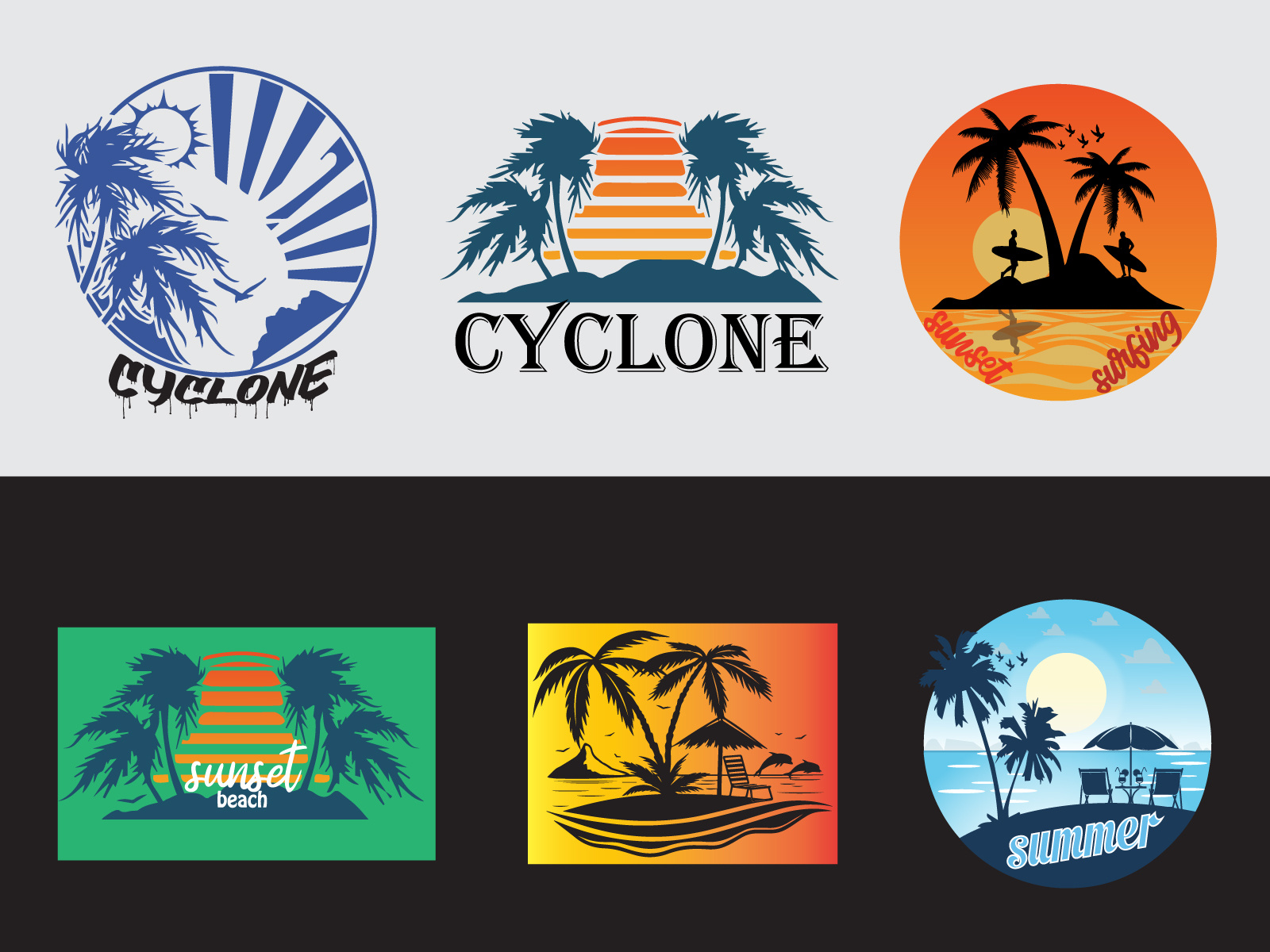 Summer, Sunset, Cyclone t-shirt design by Rayhan Uddin on Dribbble
