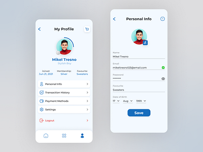 User Profile Mobile App Concept by Rayyan Hanugrah on Dribbble