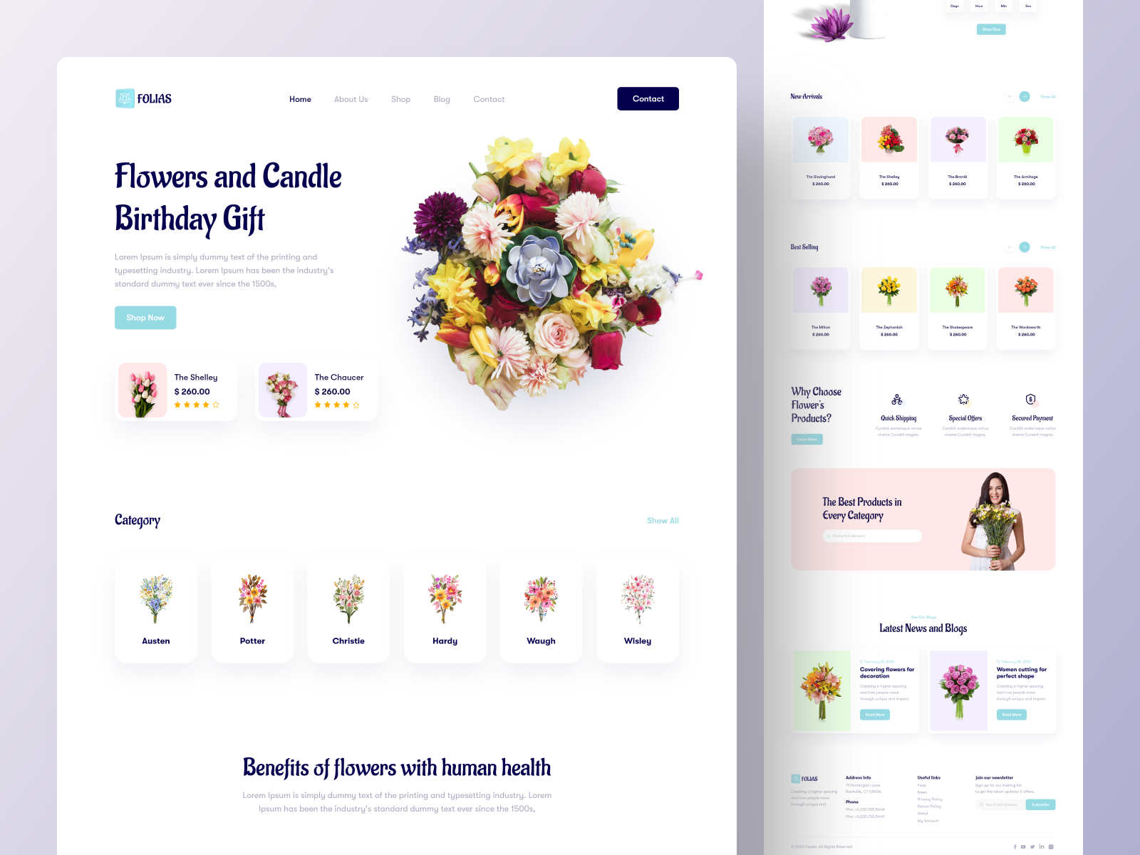 Flower Shop Landing Page by BoomDevs on Dribbble