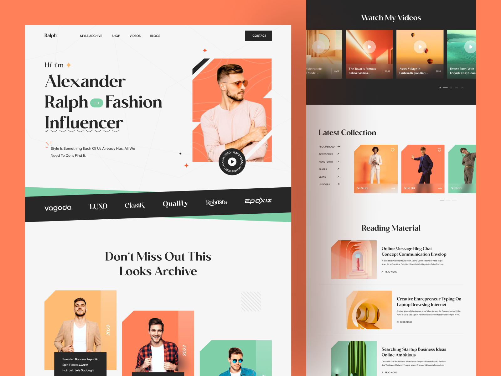 Fashion Influencer Website by BoomDevs on Dribbble
