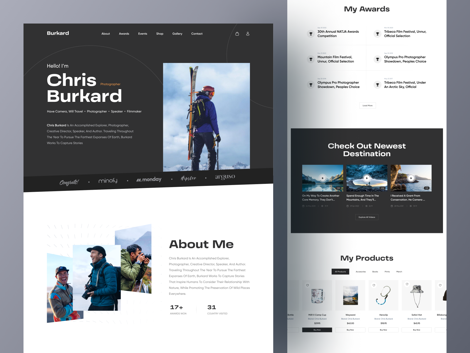 Traveler Personal Website by BoomDevs on Dribbble