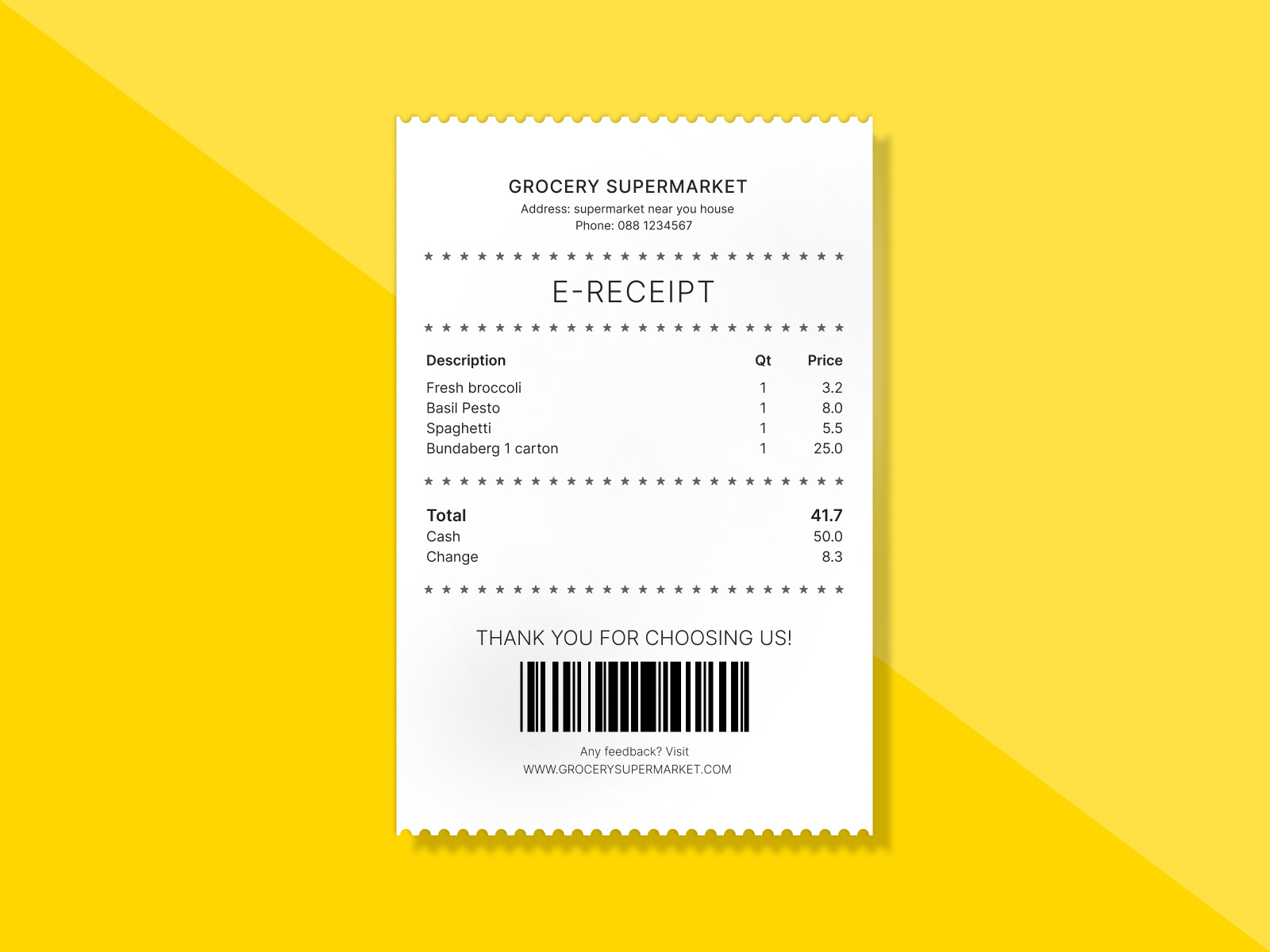 E-Receipt for Grocery Store by Felicity Eku on Dribbble