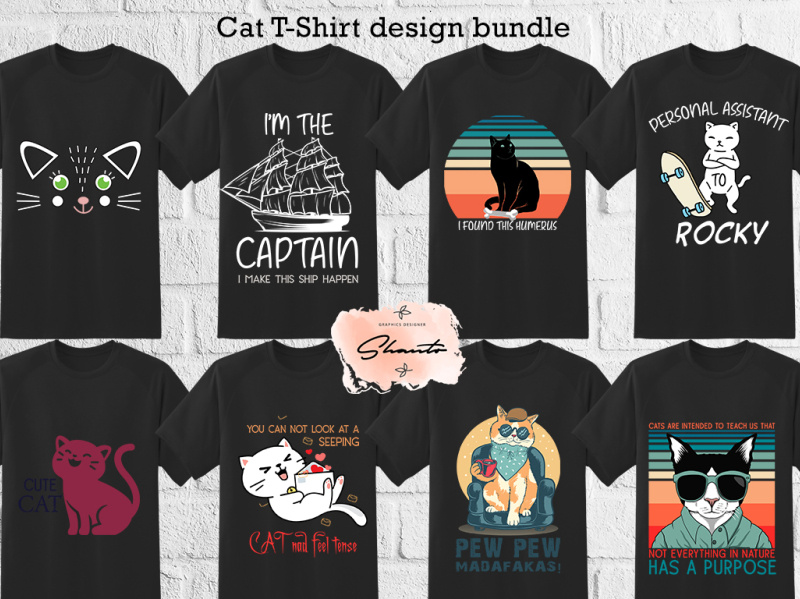 Cat T-Shirt Design Bundle 2 by Saurav Mahmud Shanto on Dribbble