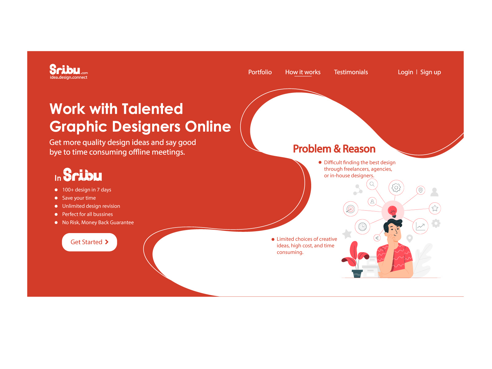 landing page Sribu by hidayatullah dahlius on Dribbble