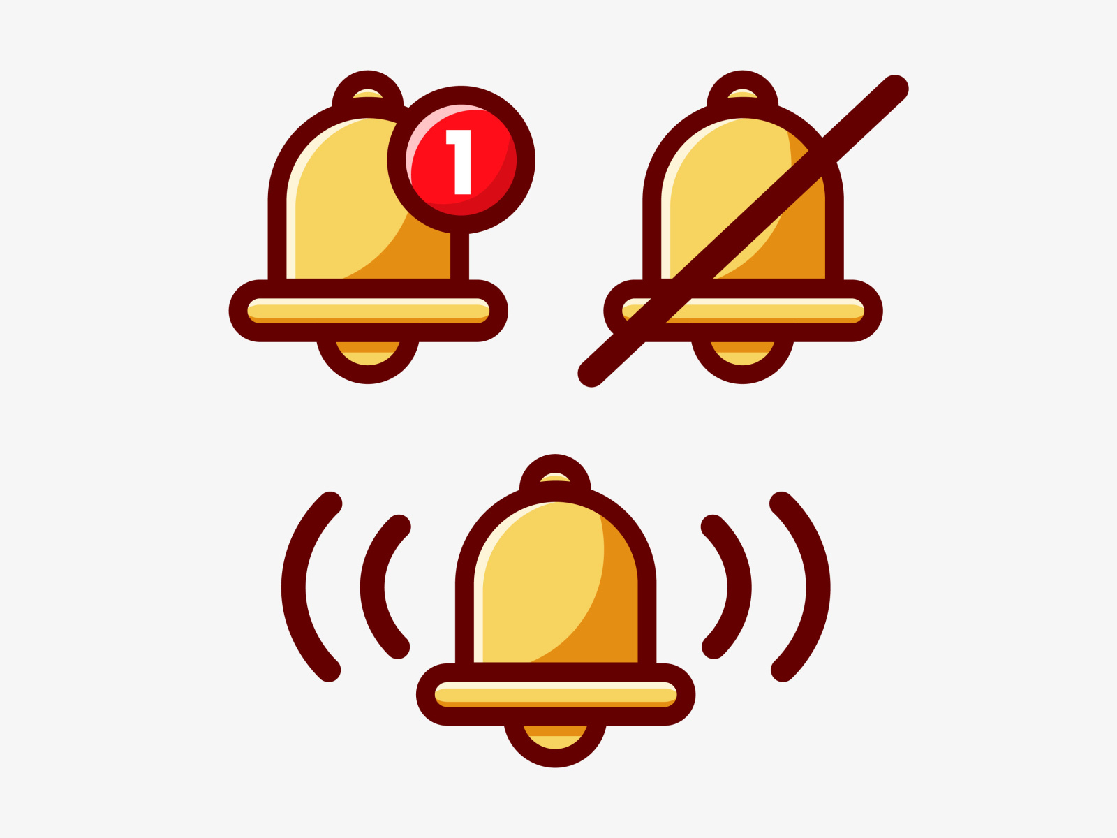Notification bell flat Illustration by Miftah Ikhsan on Dribbble