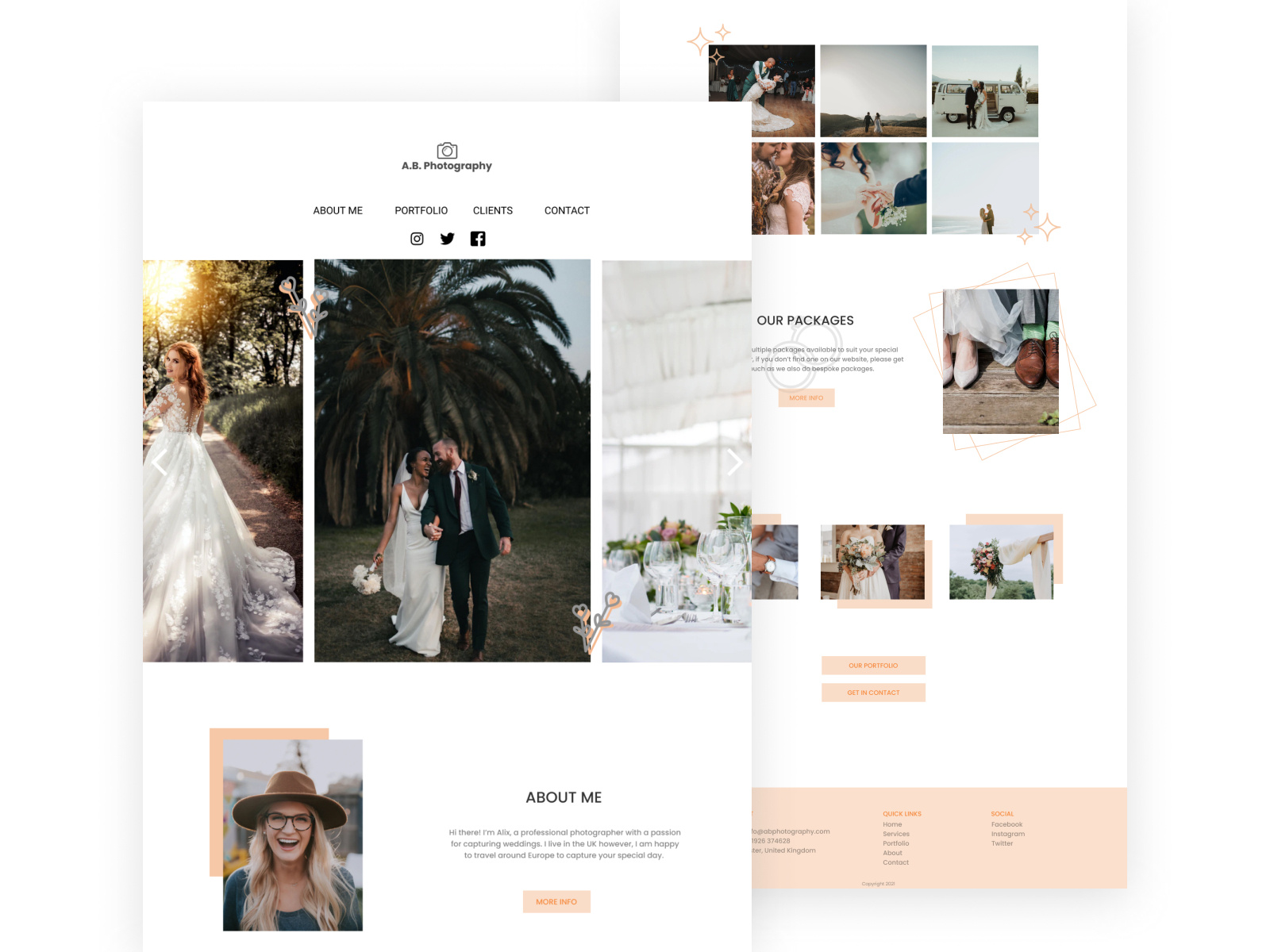 Photography web design by Alix Ball on Dribbble