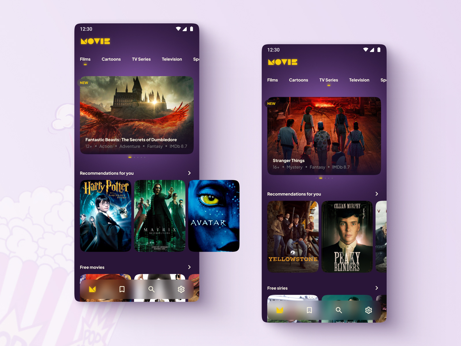 Movie App by Aleksei Tsvetkov on Dribbble