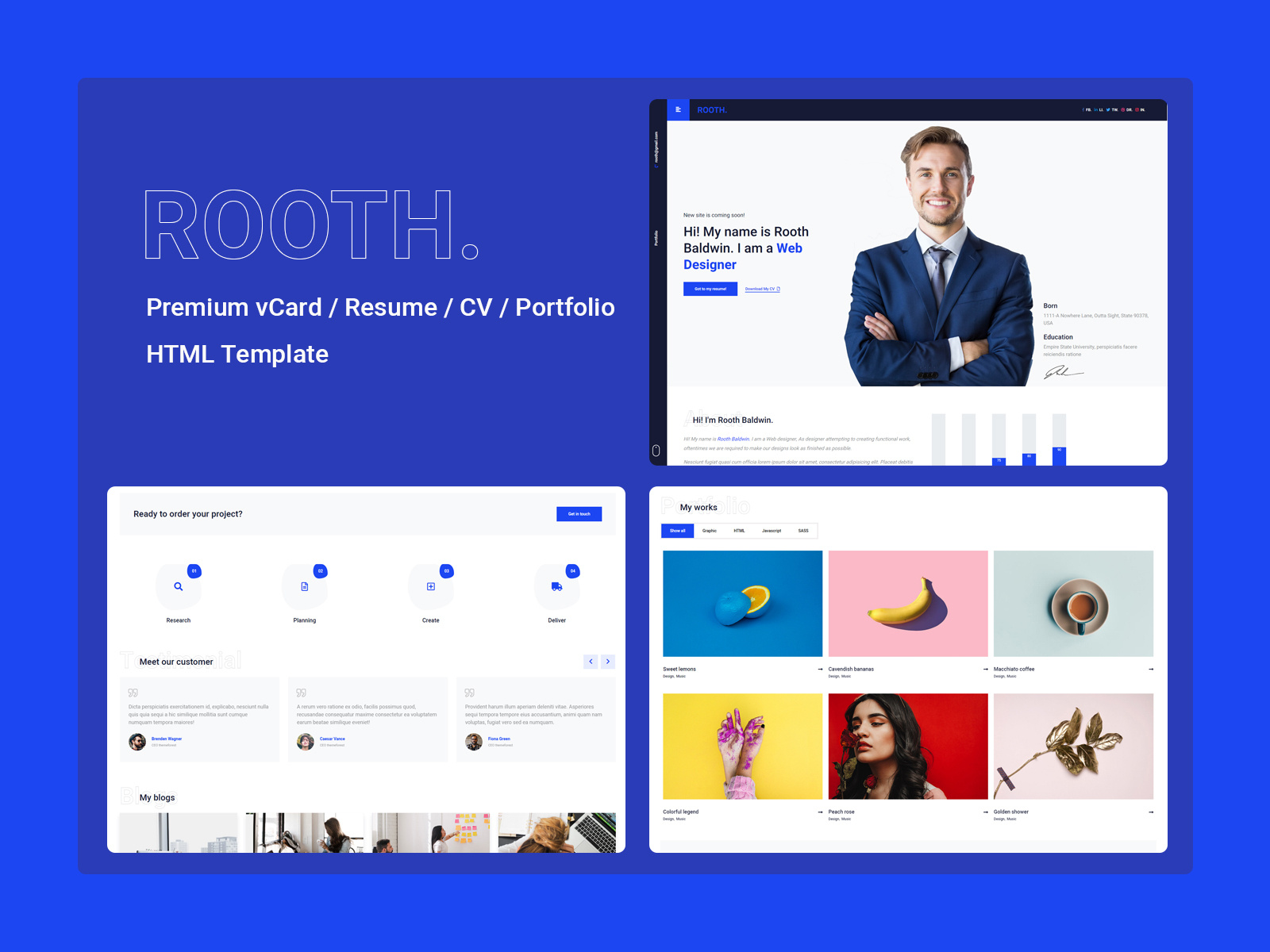 Rooth - Premium vCard / Resume / CV / Portfolio HTML Template by ...