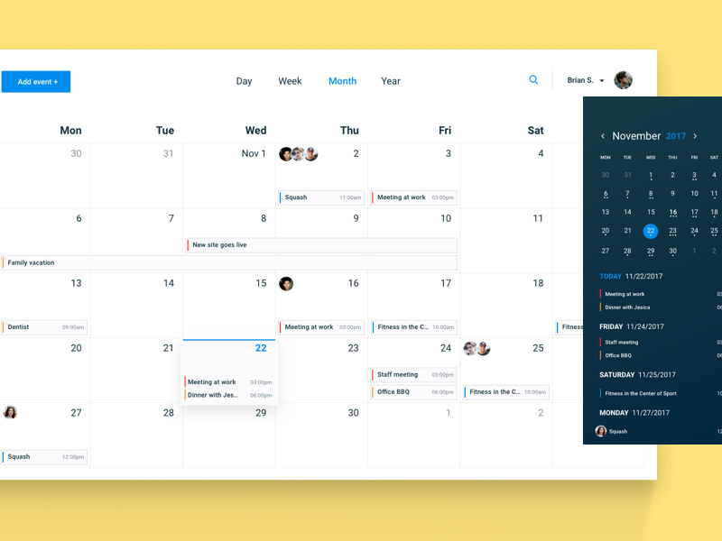 Desktop Calendar Application by Peter Petryaev on Dribbble