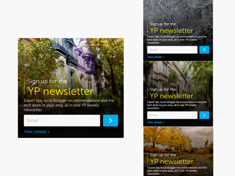 Subscribe to newsletter widget by William Leung on Dribbble