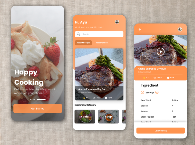 Cooking Receipe Mobile App by Adhista Dera on Dribbble