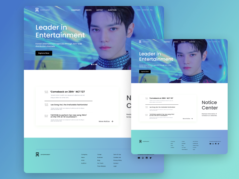 Kpop Entertaiment Website by Adhista Dera on Dribbble