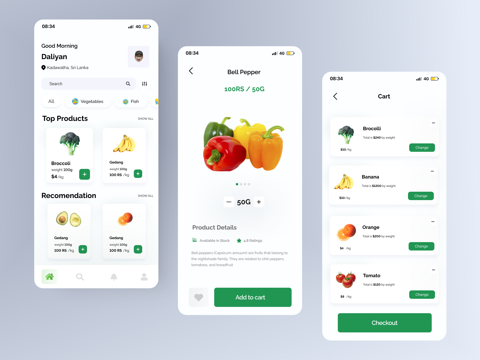 Product page and cart page for online store by Dhanushka Liyanage on ...