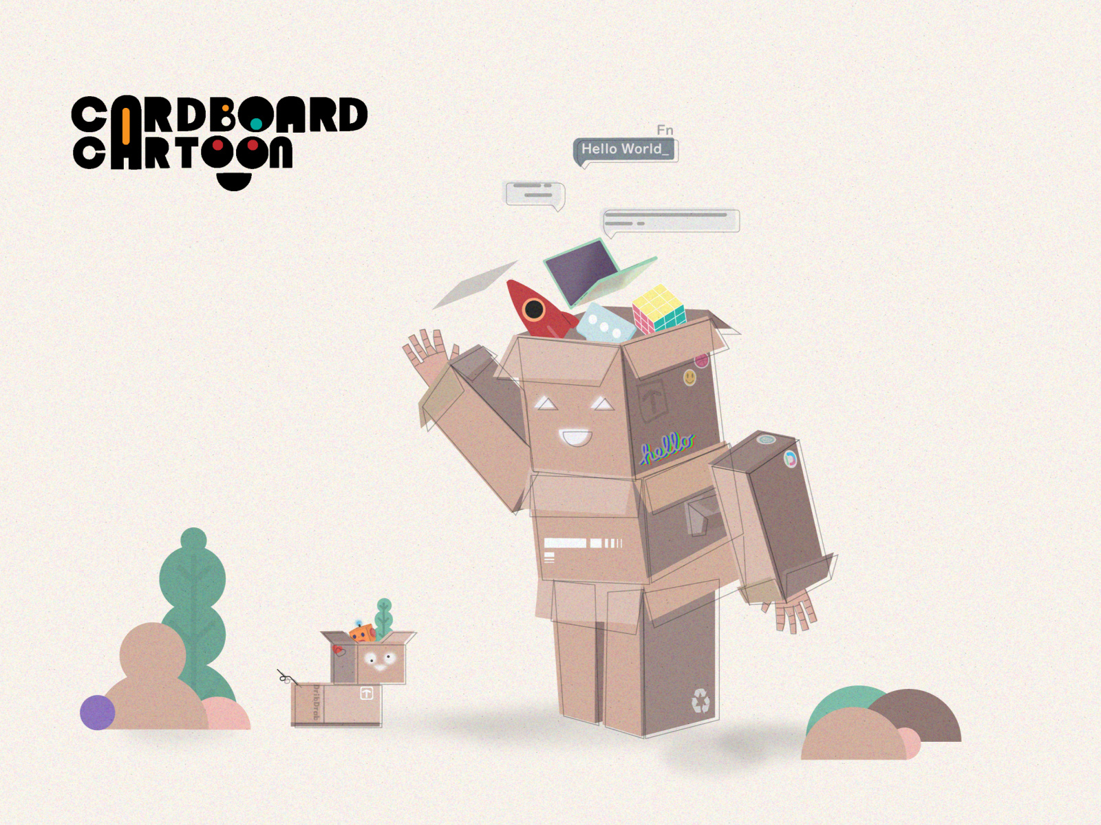 Cardboard Cartoon | Illustration by DribDrab on Dribbble