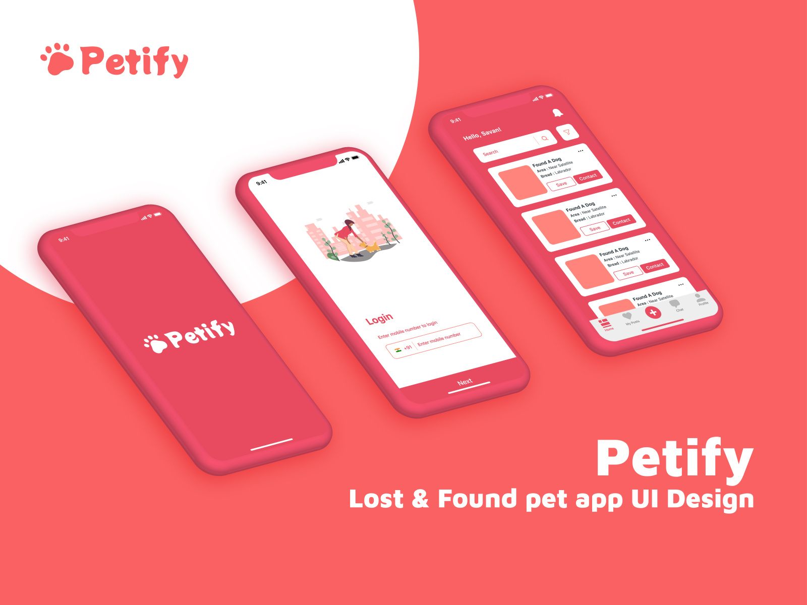 Petify | Lost and Found Pet UI Design by Savan Kotadiya on Dribbble