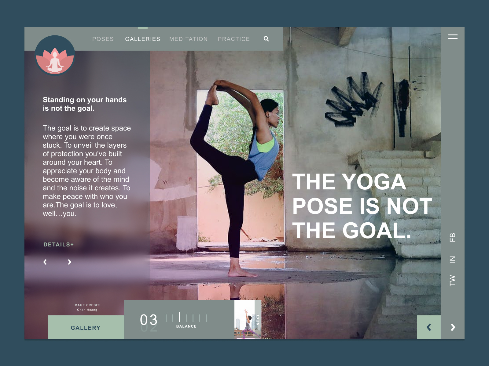 Yoga Landing Page by Natalie Bush on Dribbble