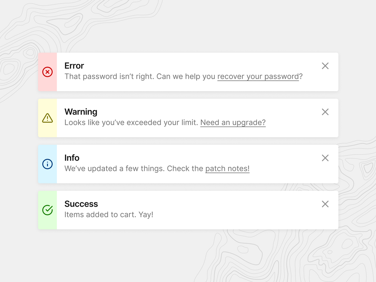 Toast Messages Notifications By Darío Figueroa On Dribbble 