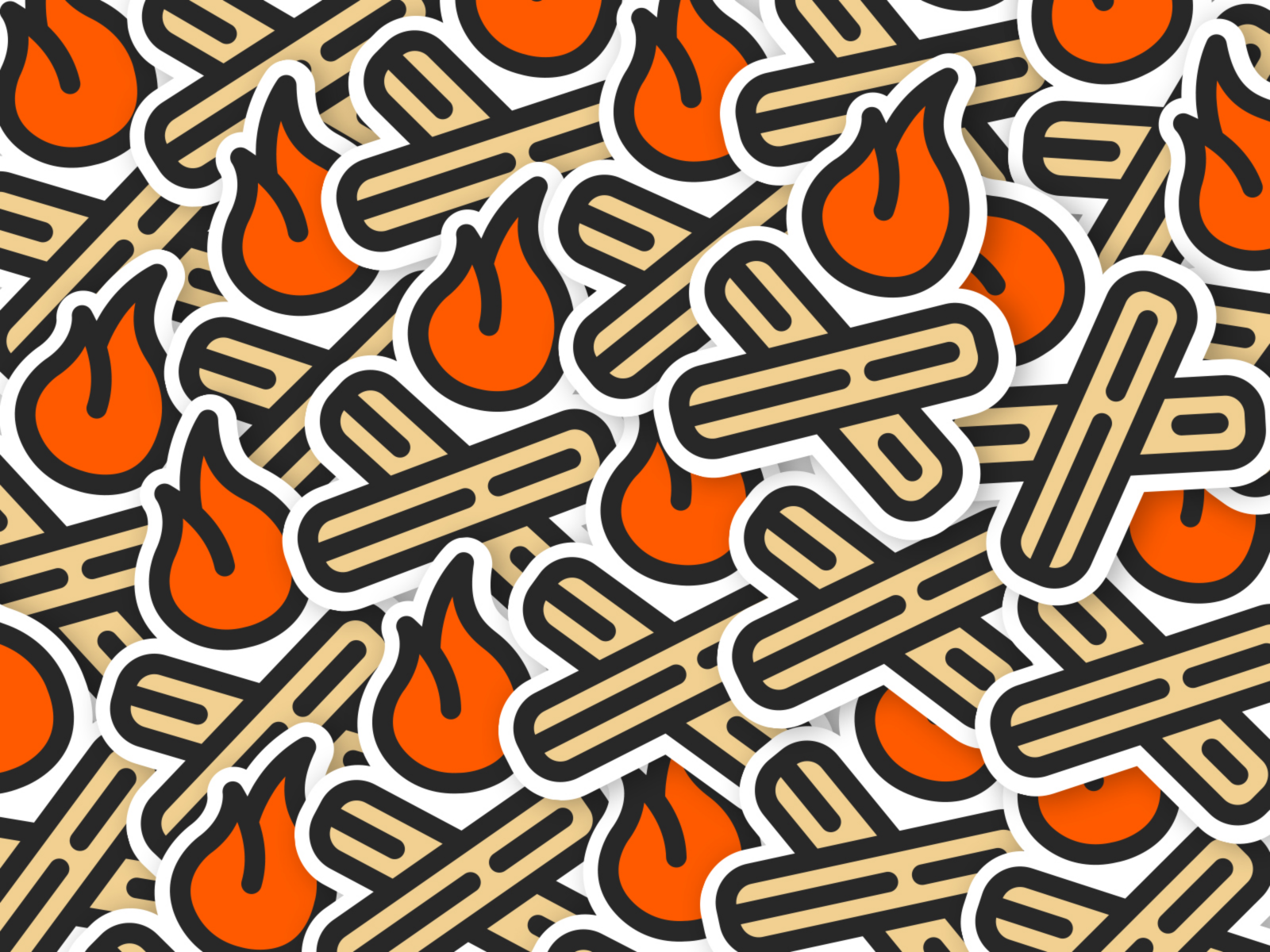 Wood fire sticker by Diego Bassani on Dribbble