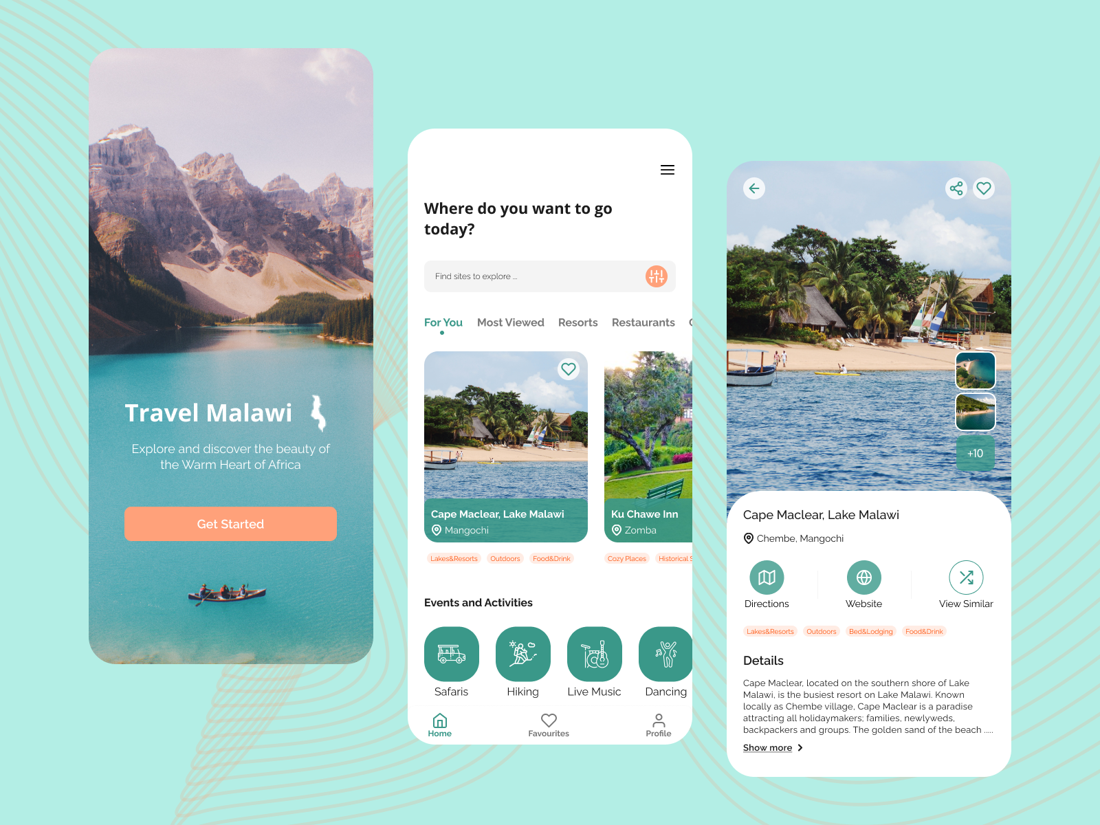 Travel Malawi - Travel Information App Design by Ziithe Ewen Hiwa on ...