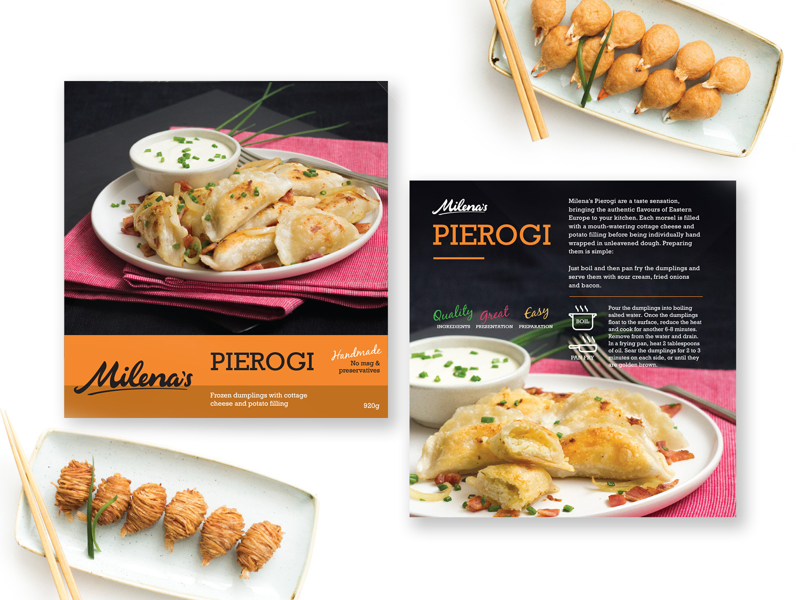 Milena's Pierogi Packaging Design by Brian Foong on Dribbble
