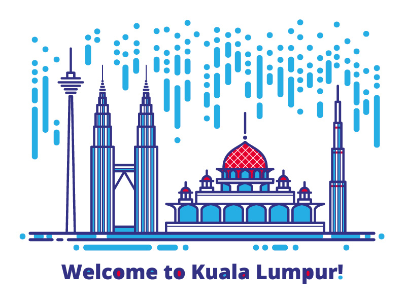 Welcome to Kuala Lumpur! by Olena Golubiatnikova on Dribbble