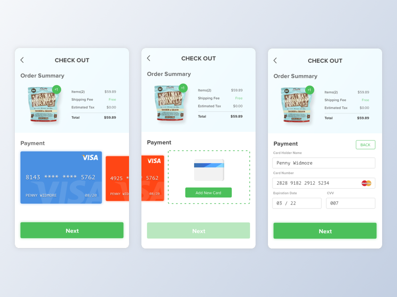 2 Credit Card Check Out by Pui Mo on Dribbble
