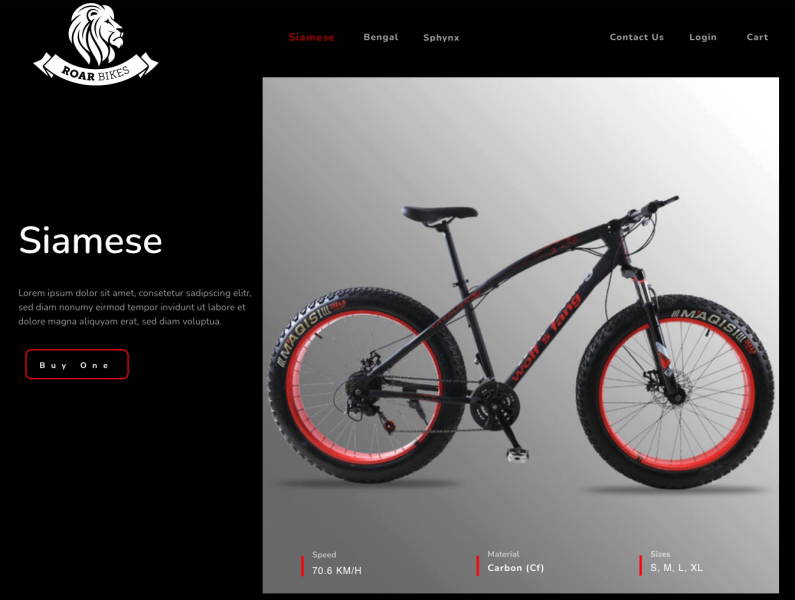 Roar Bike-Landing Page -UI Design by Sonam Chauhan on Dribbble