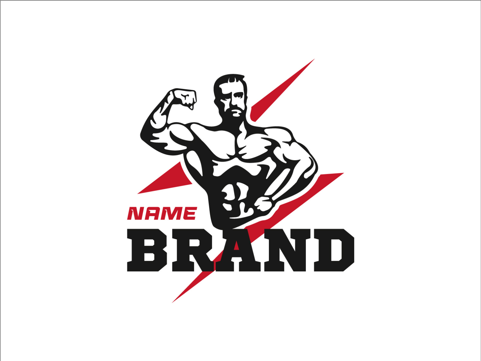 Power And Lightning Bodybuilder Logo by Михаил Рощупкин on Dribbble