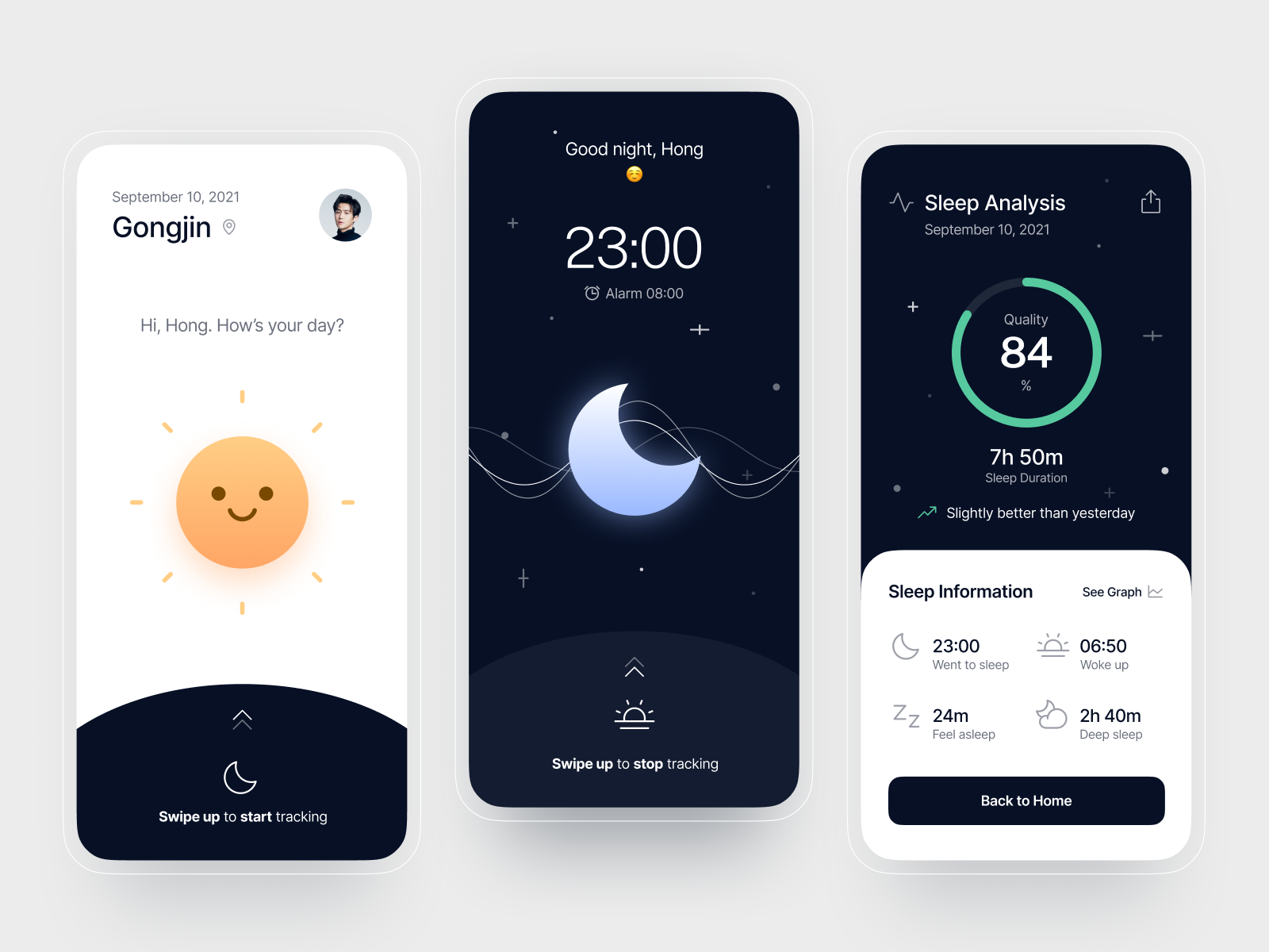 Sleep Tracker App by Adi Bivaga on Dribbble