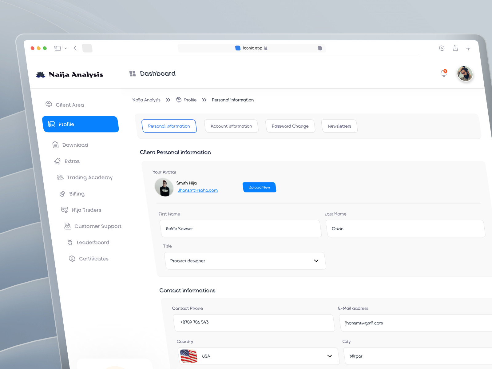 Settings - Web App by Tofael Islam on Dribbble