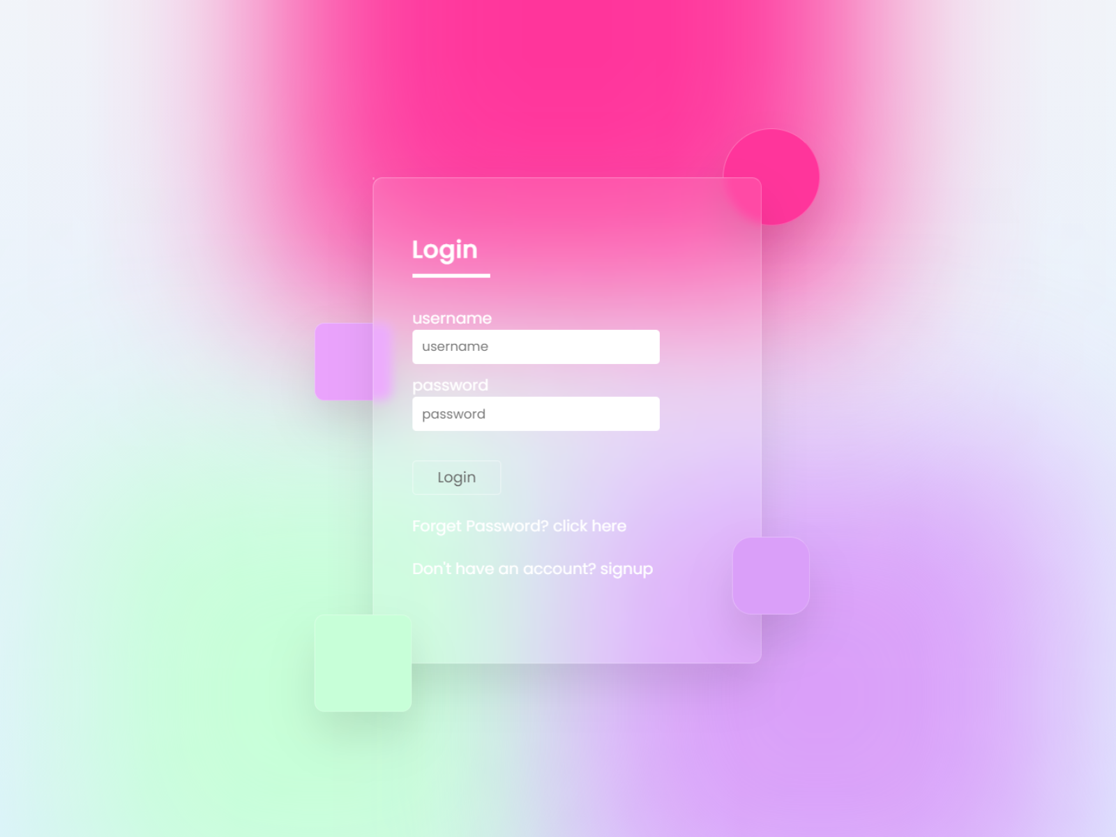 Login page using glass morphism by Vishnu Ojha on Dribbble