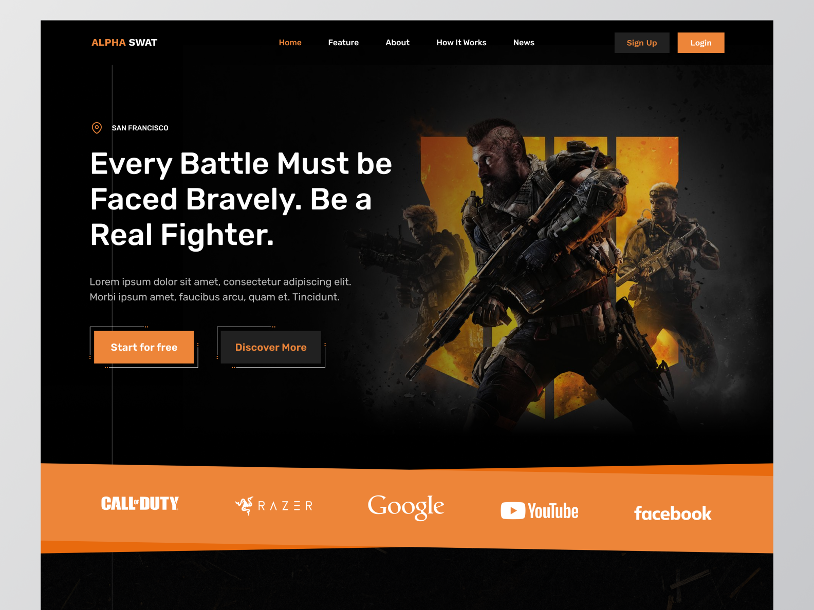 Alpha Swat - Gaming Landing Page 🔥 by Renalda Aji for Keitoto on Dribbble