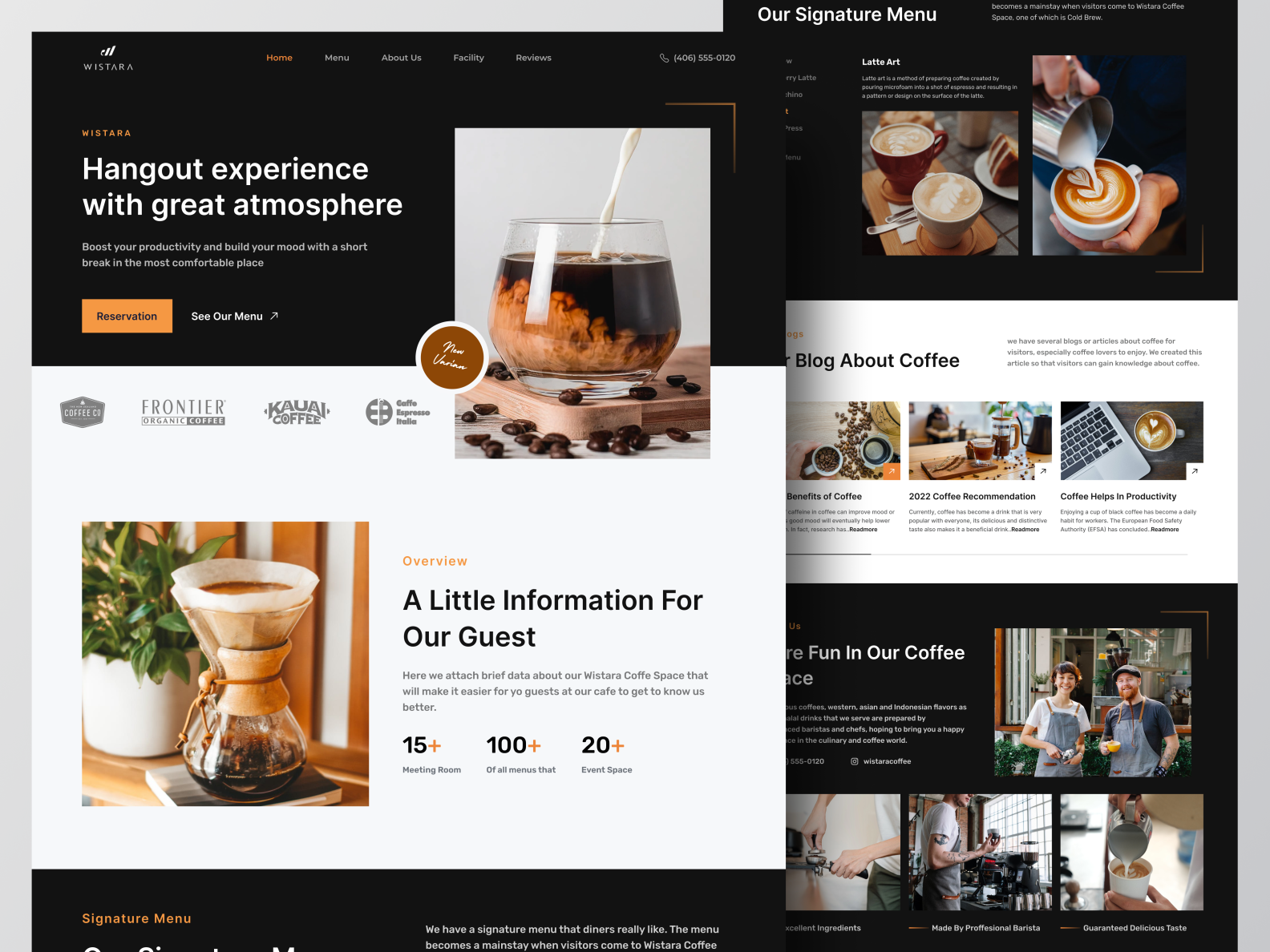 Wistara Coffee - FnB landing Page by Renalda Aji for Keitoto on Dribbble