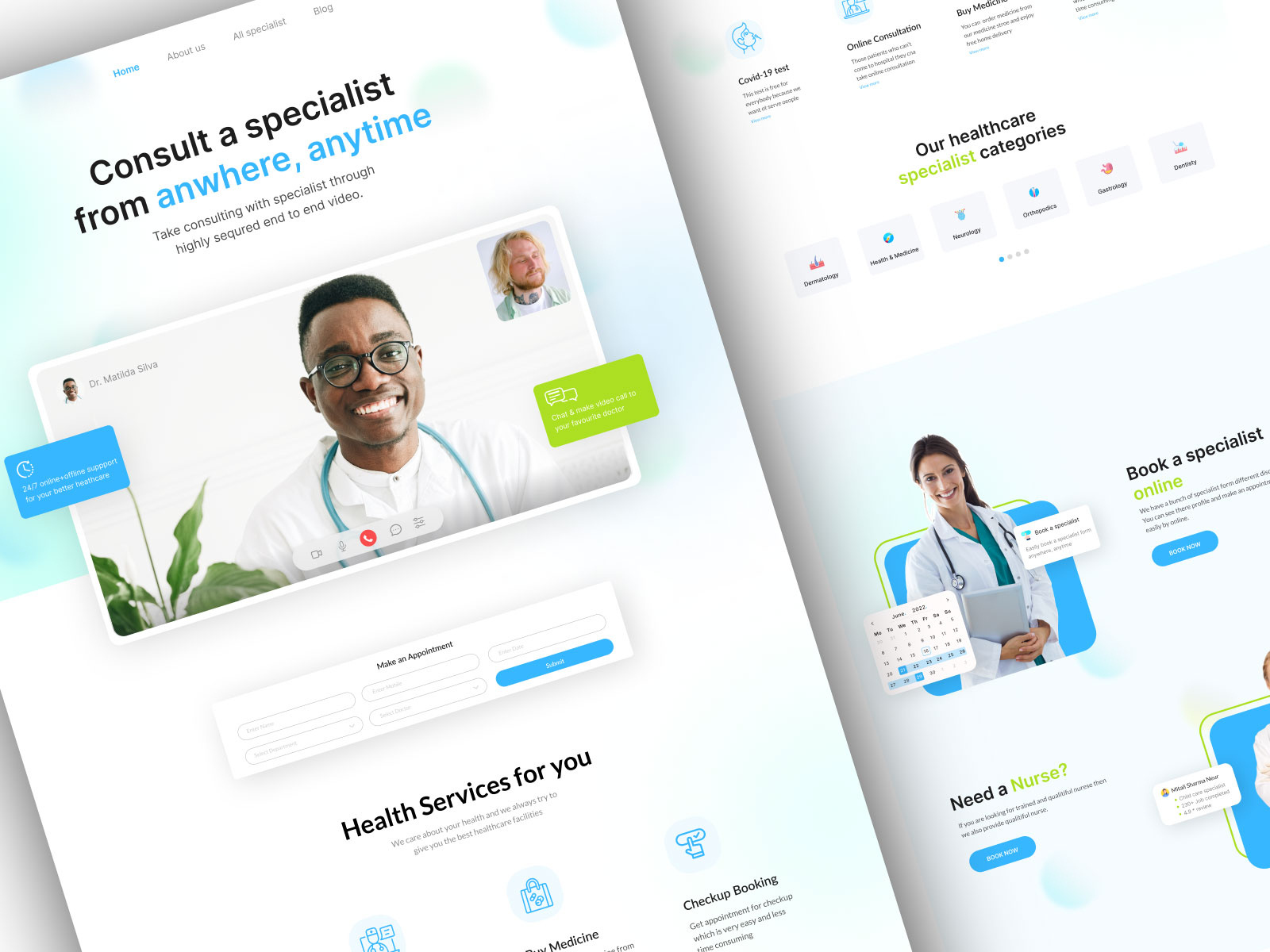 Healthcare service website UI design by Sabbir Hossien on Dribbble