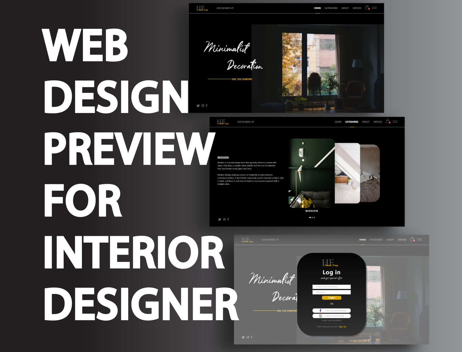 WEB DESIGN FOR INTERIOR DESIGN by Hilman Firdaus on Dribbble
