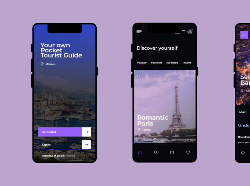 Tourist Guide app by vaibhav on Dribbble