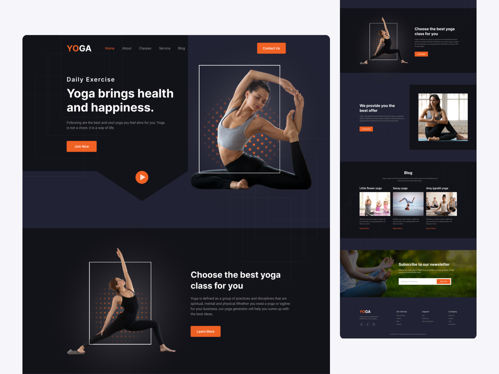 Yoga Landing Page Ui Design. by Md. Maksedur rahman on Dribbble