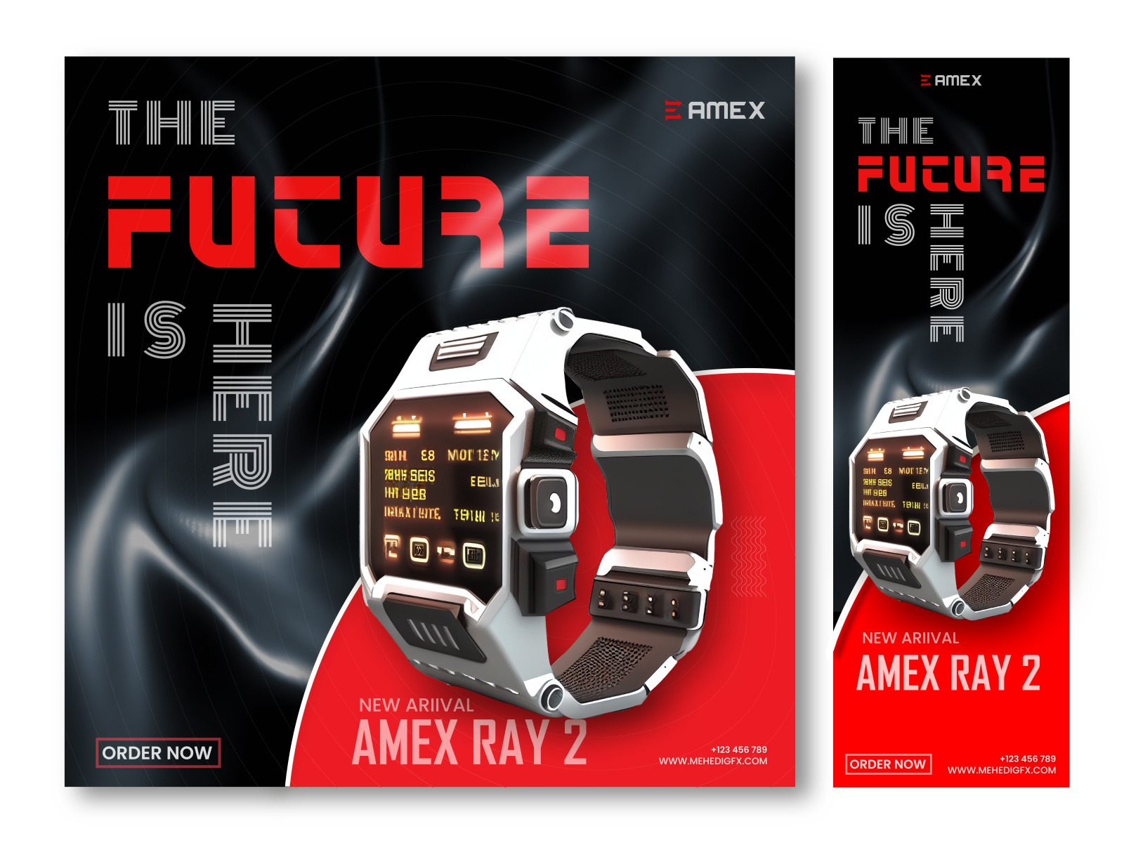 Social media post design for futuristic watch. by Mehedi GFX on Dribbble