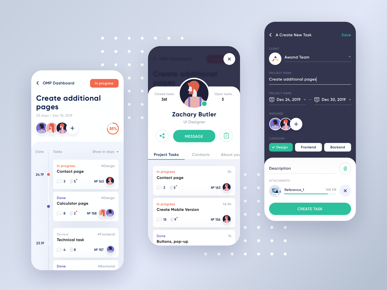 Project Management App Concept 2 by Leonid Árestov on Dribbble