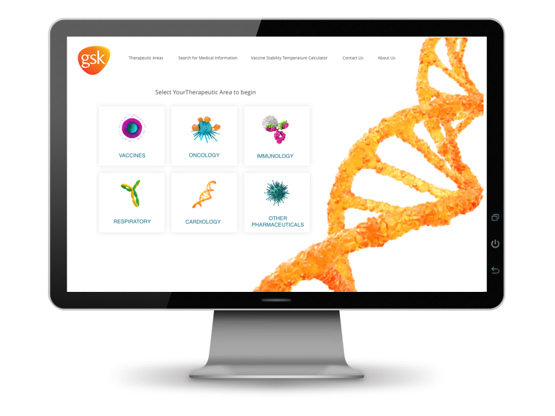 GSK microsite homepage by Rob Devaney on Dribbble