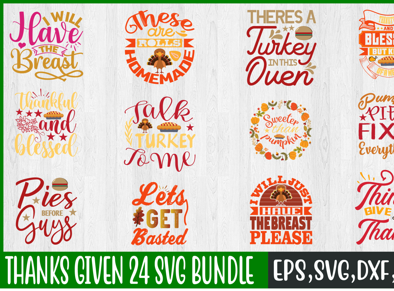 Thanks Given 24 Svg Bundle by SH_Tee store on Dribbble