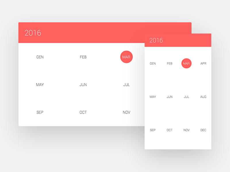 Material Design Calendar UI by Antonio Di Nardo on Dribbble