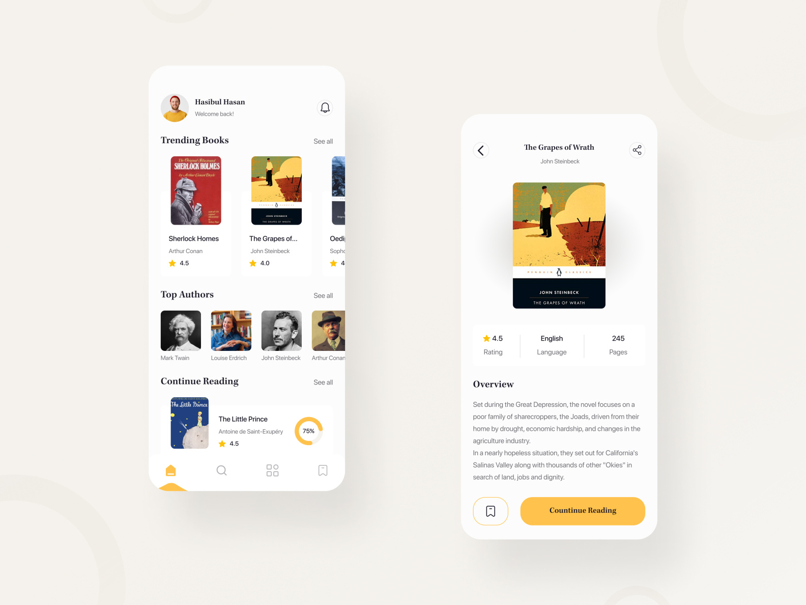 E-Book Mobile App by Hasibul Hasan Shanto on Dribbble