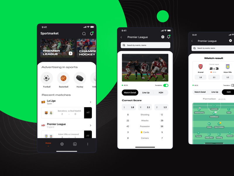Sports app for iOS-advertising of clubs by Snezhana Shtanko on Dribbble