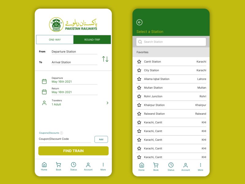 Railway booking app (Mobile UI/UX) by Fahad Hussain on Dribbble Railway booking app (Mobile UI/UX) by Fahad Hussain on Dribbble