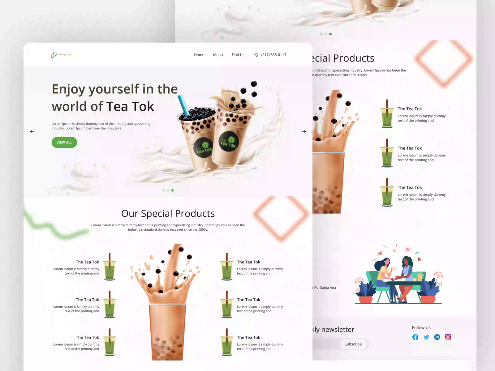 Bubble tea and Drinking website by ilias miah on Dribbble