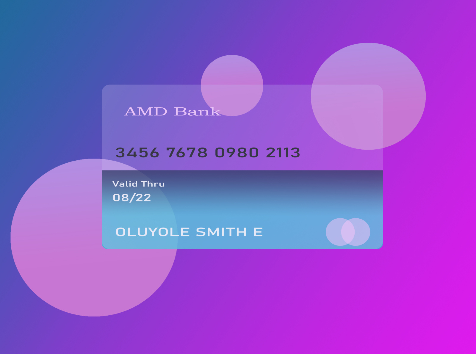 glassmorphic atm card design on photoshop by Oluwadamilola on Dribbble