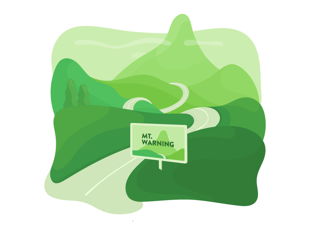 Mount Warning illustration by Loouis on Dribbble